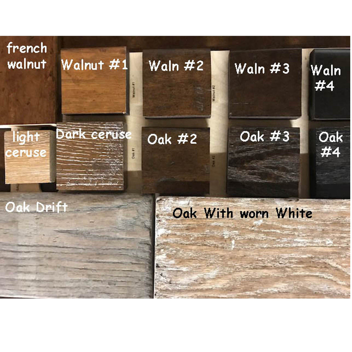 Extended Sample Board: Walnut and Oak - Dos Gallos